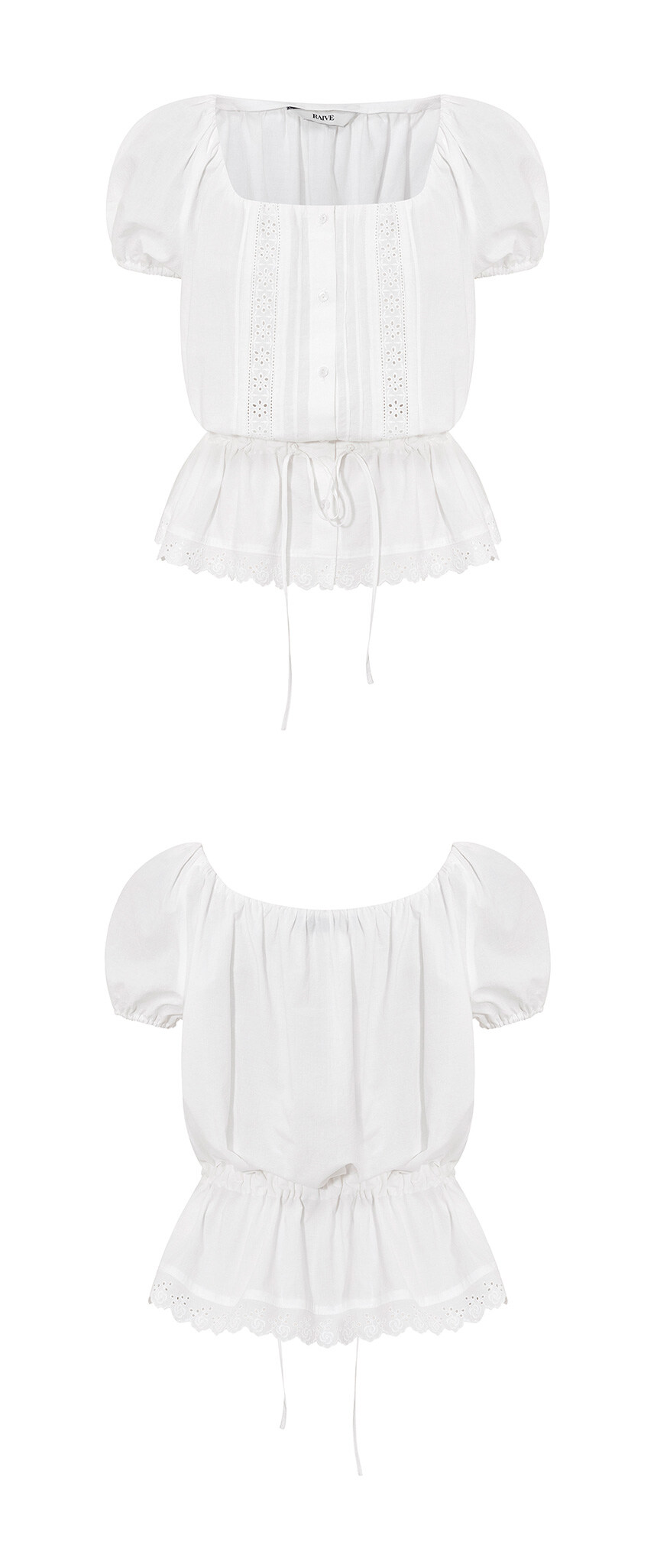 Lace Square Neck Blouse in White VW5MB123-01 - 감도 깊은 취향 셀렉트샵 29CM